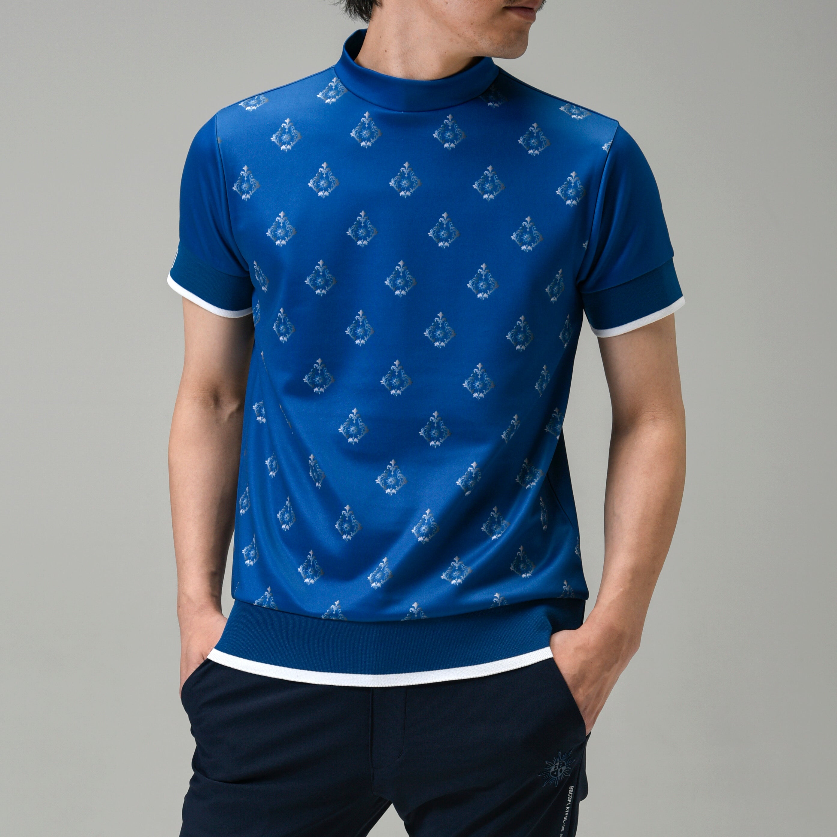 Aligned baroque pattern for men｜Blue×Gray（A1-2505-11） – BBCO