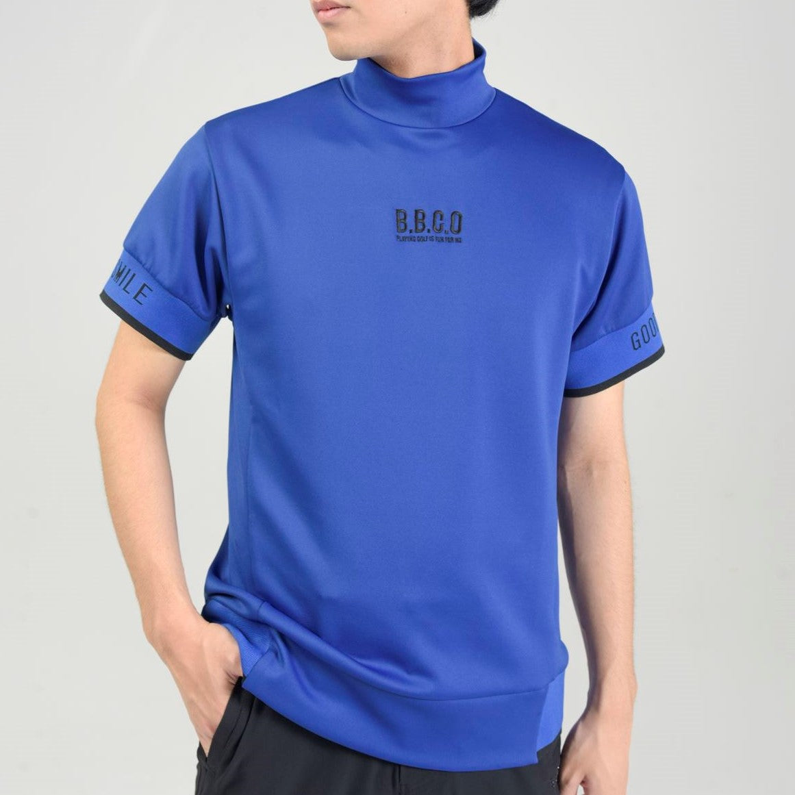 Men's JACQUARD LETTERS MOCK NECK｜blue（A1-2504-11） – BBCO